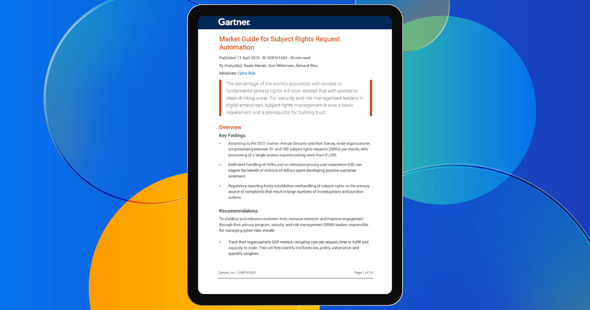 Gartner Market Guide for Subject Rights Request Automation | DataGrail
