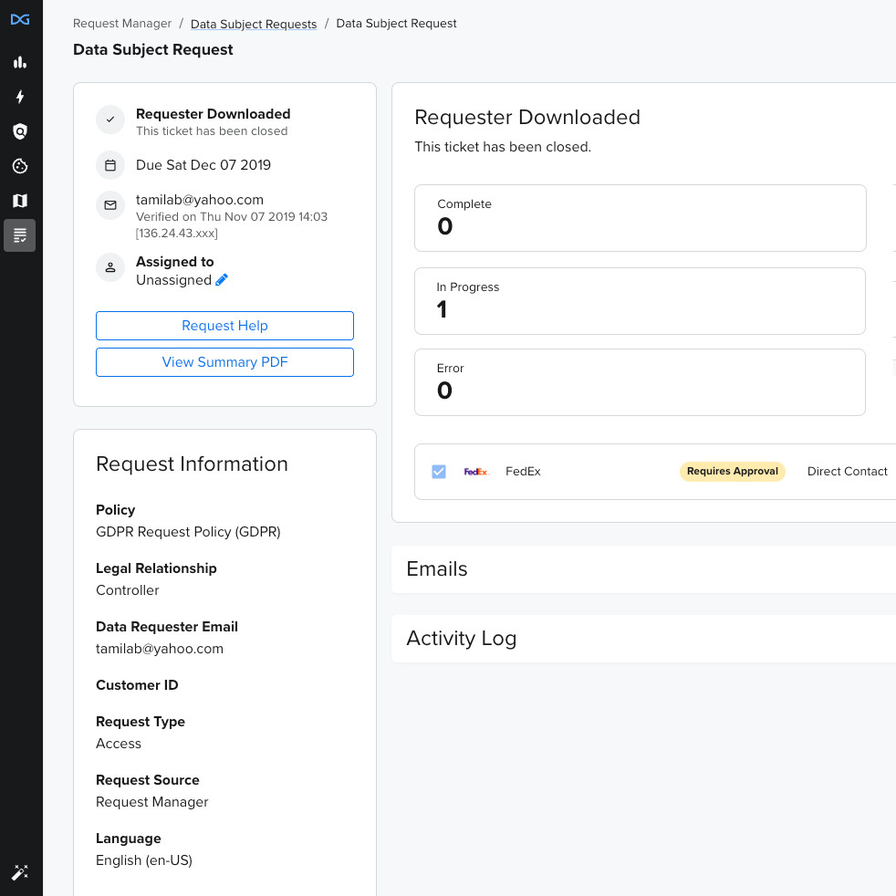 Request Manager – DSAR Data Subject Access | DataGrail